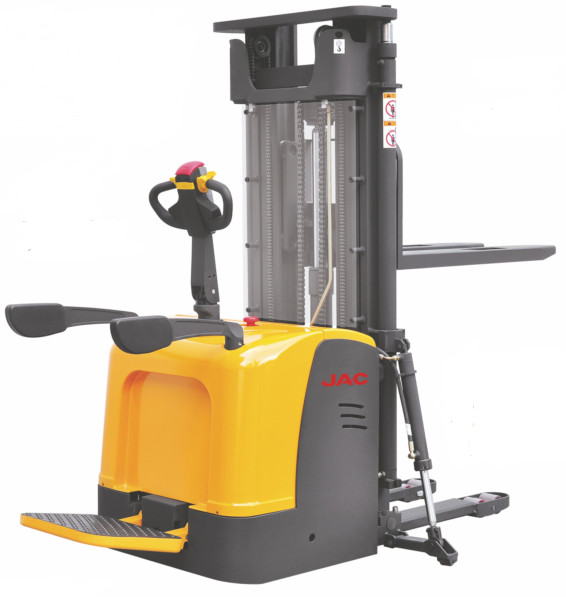 Stand On Electric Stacker Truck , Electric Lift Pallet Stacker Low ...