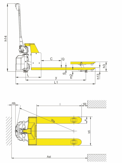 Semi Electric Pallet Truck Pallet Jet Load Capacity 1.5 Ton Stepless ...